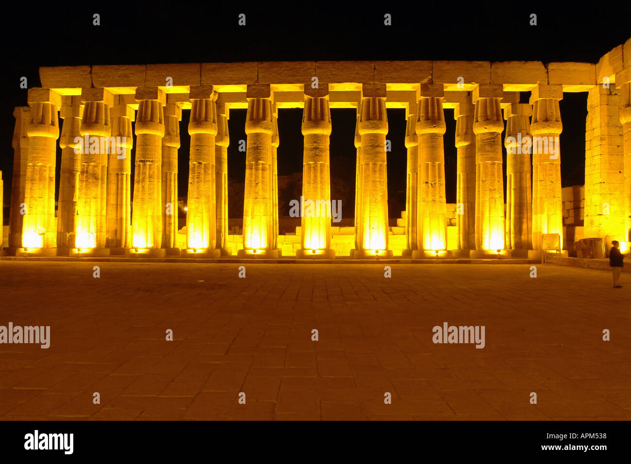 Interior of Luxor temple at night Egypt Stock Photo - Alamy