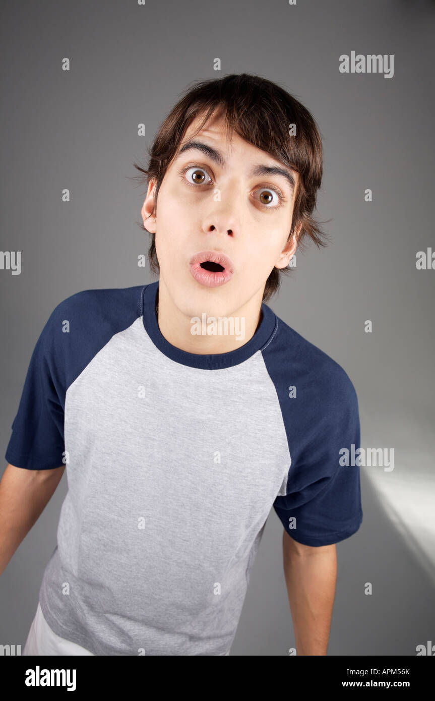 Teenage boy, studio portrait Stock Photo - Alamy