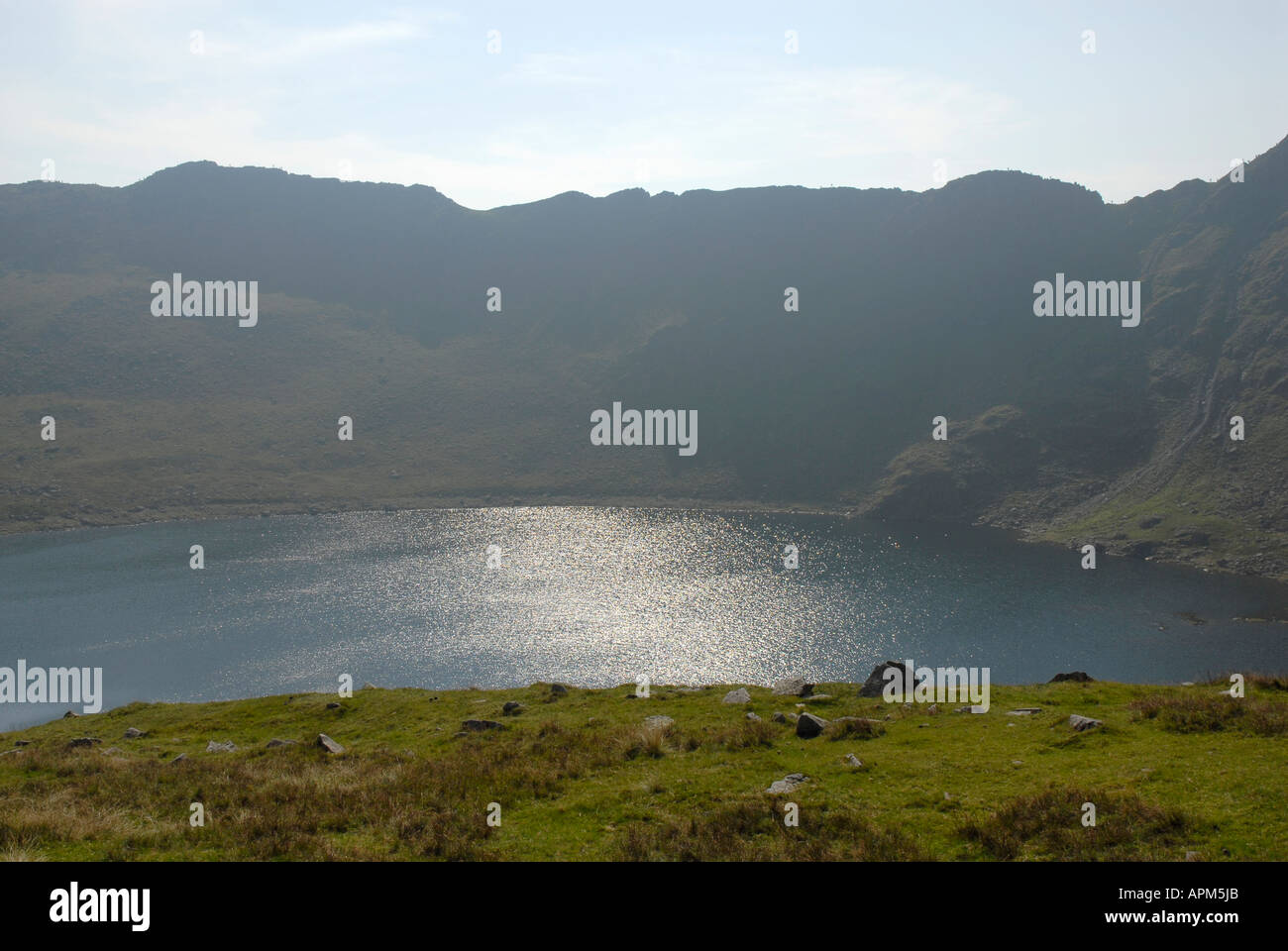 Red Tarn sits below Striding Edge in the Lake District Stock Photo - Alamy