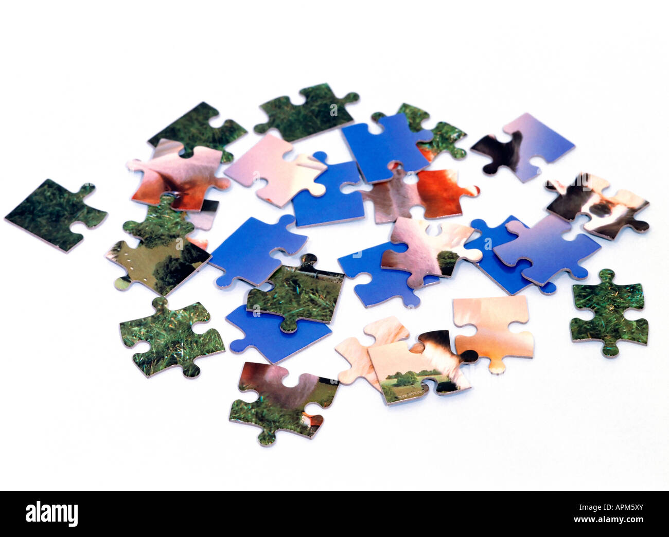 Pieces Of Jigsaw Stock Photo - Alamy