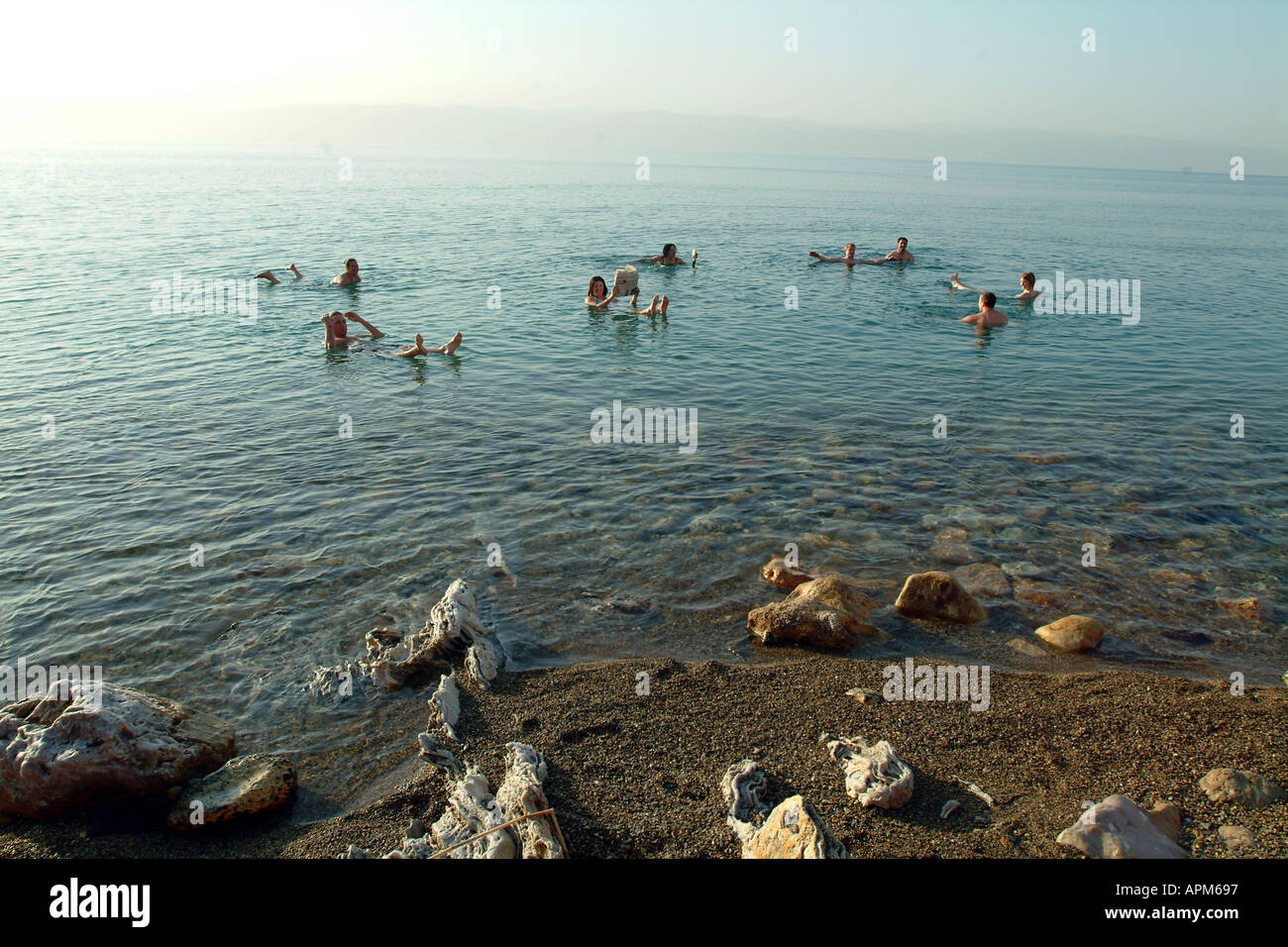 Floating in the Dead Sea Jordan Stock Photo - Alamy