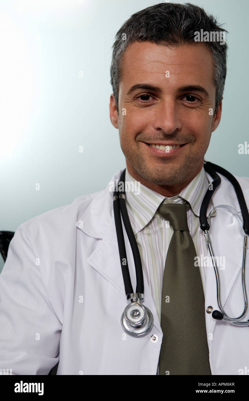 Doctor in office Stock Photo - Alamy