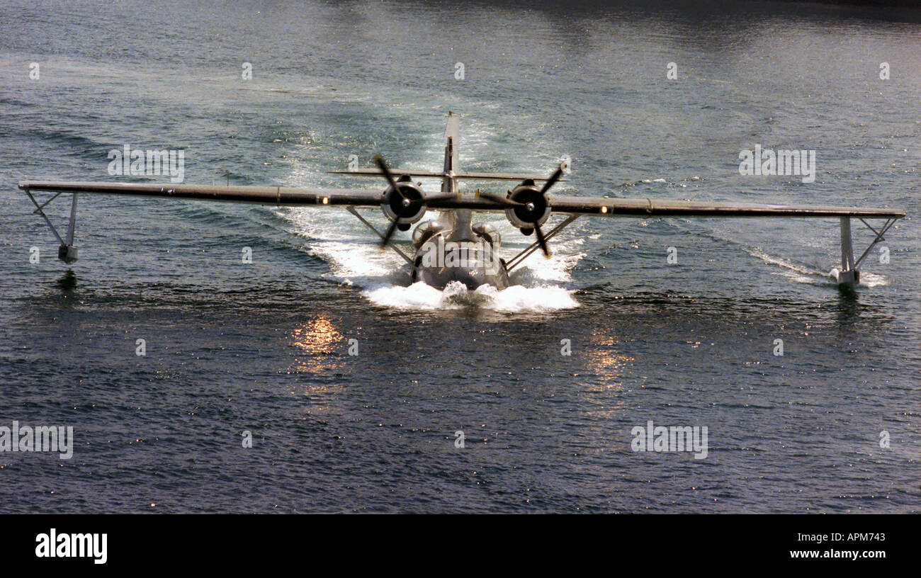 Consolidated PBY Catalina flying boat in RAF colours taxiing It's most ...