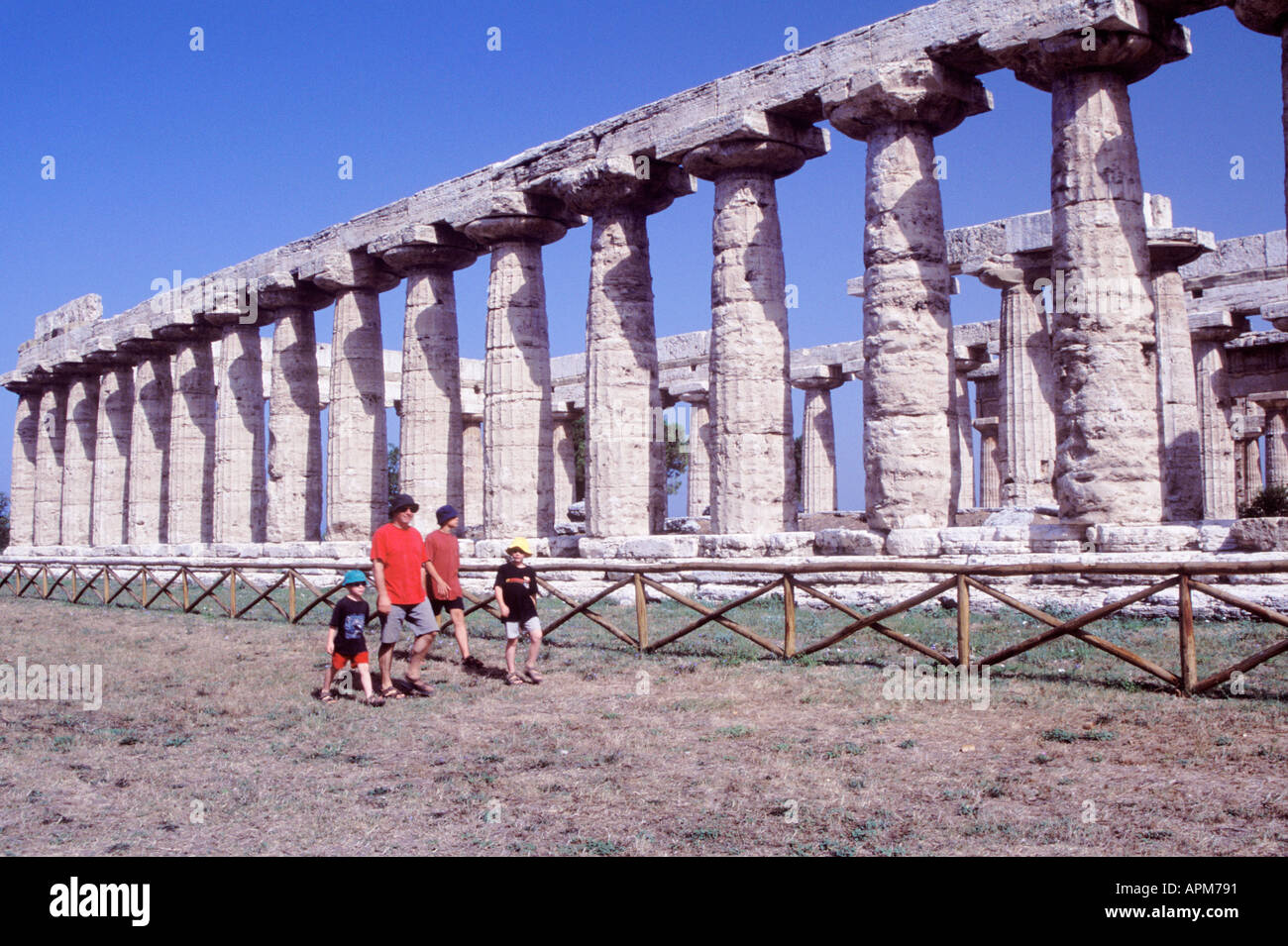 The Basilica, one of Paestum's three temples, Southern Italy Stock ...