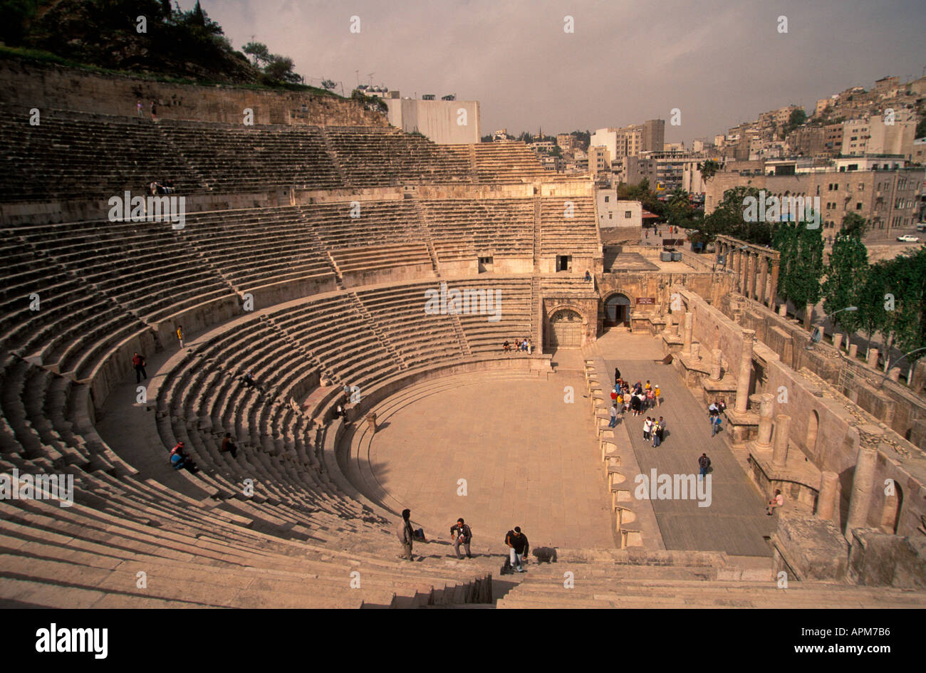 Roman Theatre and the city of Amman Jordan Stock Photo - Alamy