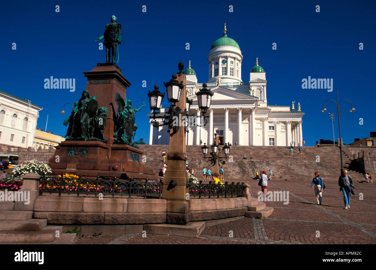 Lutheran Cathedral Tuomiokirkko Alexander II Statue Helsinki Finland ...