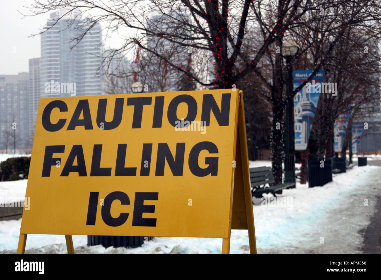 Caution falling snow and ice hi-res stock photography and images - Alamy