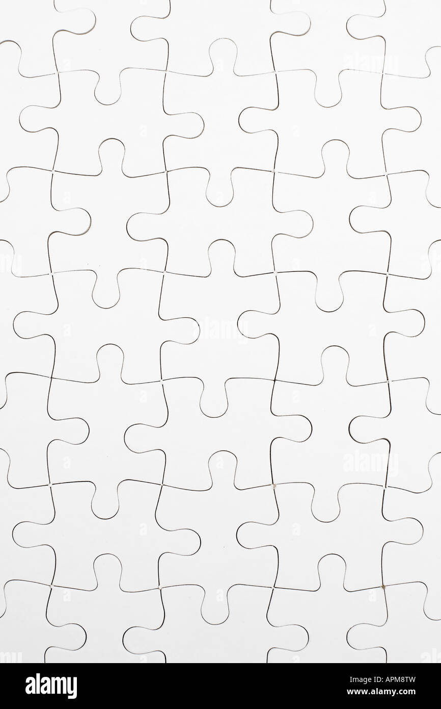 White jigsaw puzzle Stock Photo - Alamy