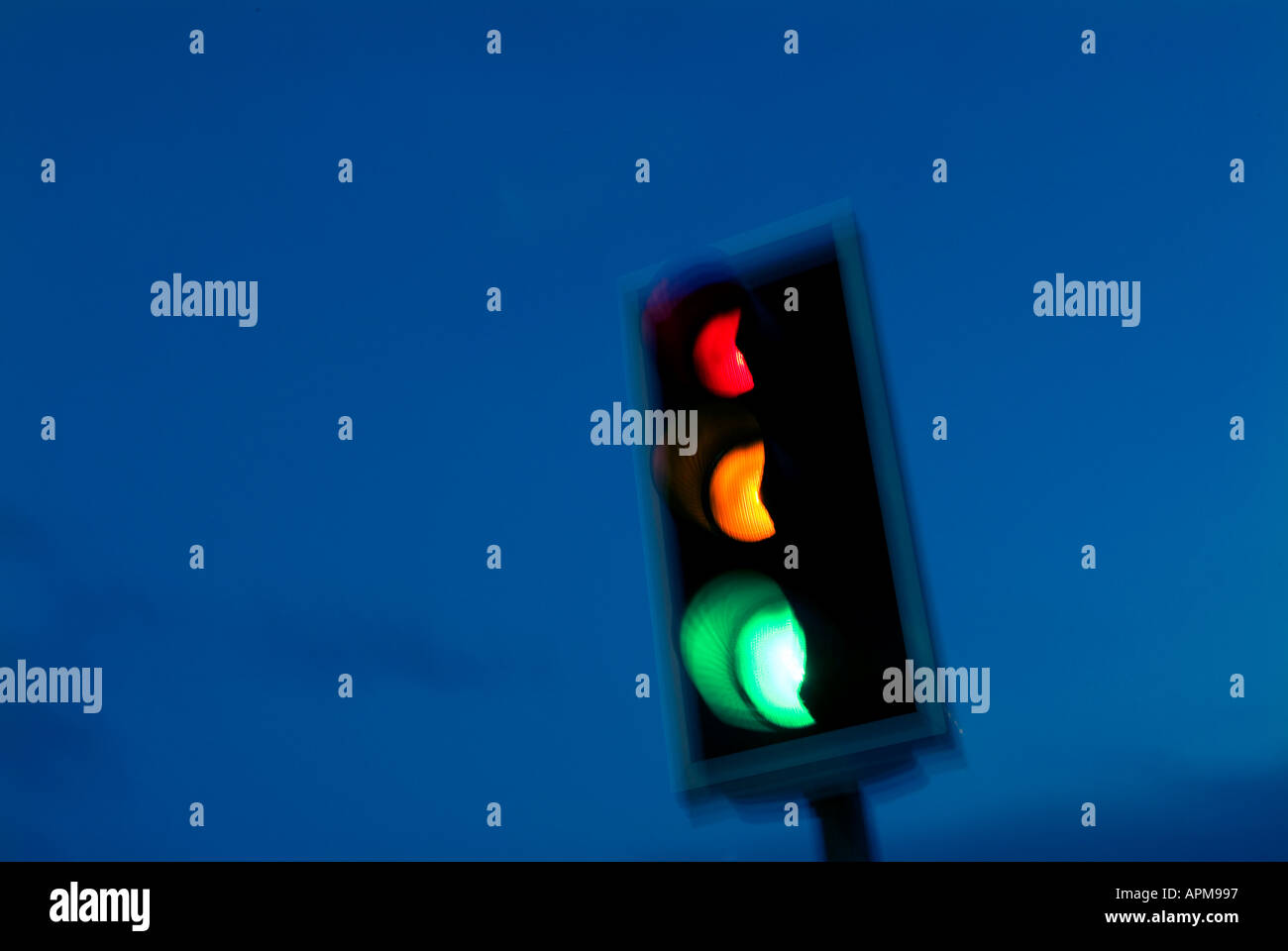 traffic light at night Stock Photo - Alamy