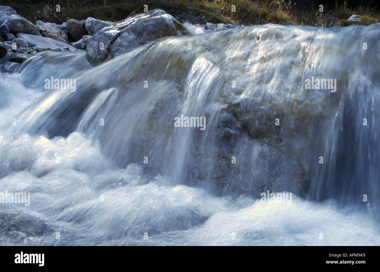 Flowing Water In A Small River Stock Photo - Alamy