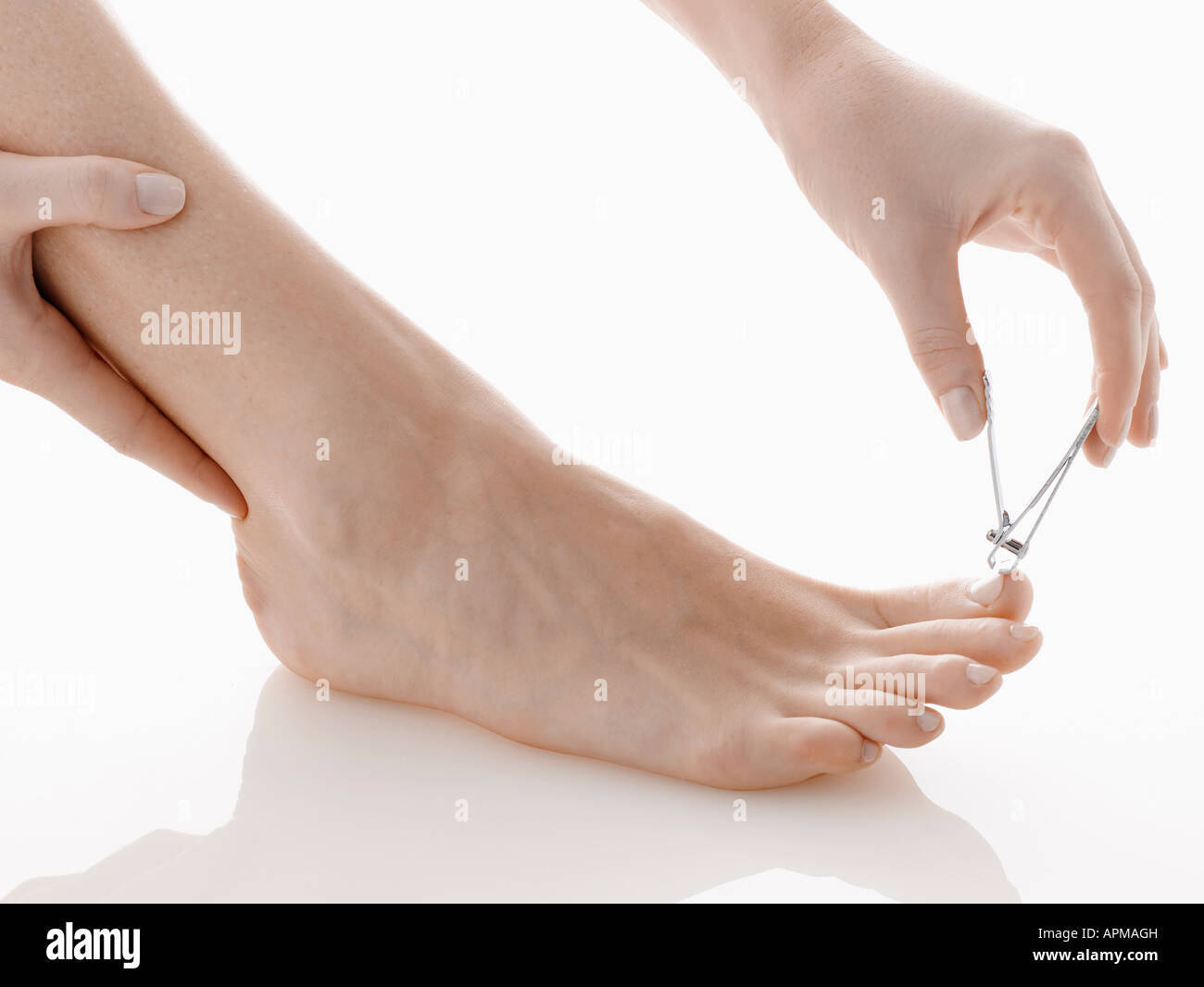 Woman cutting toenails (close-up Stock Photo - Alamy