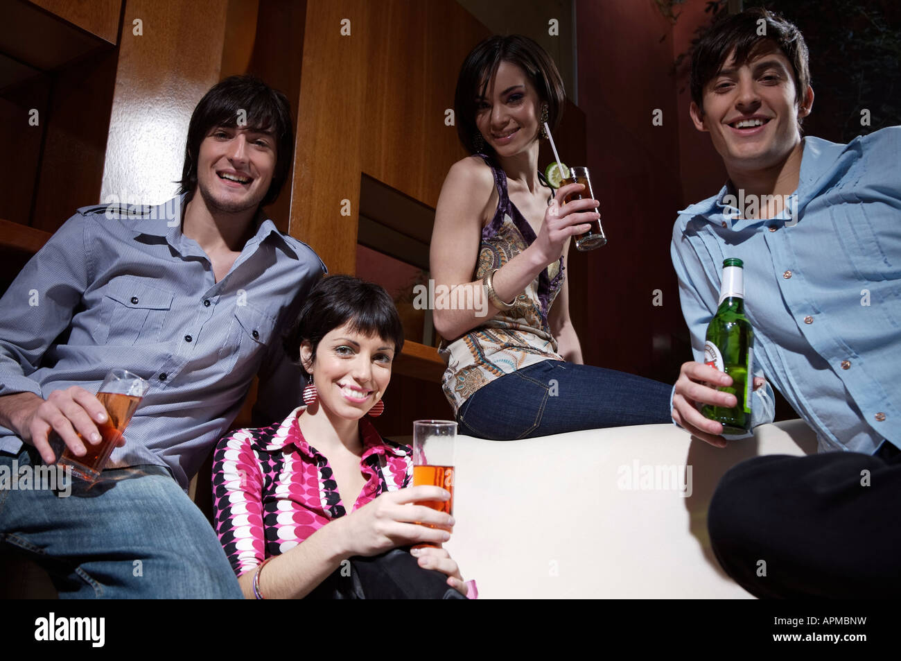Group of people in a bar Stock Photo - Alamy