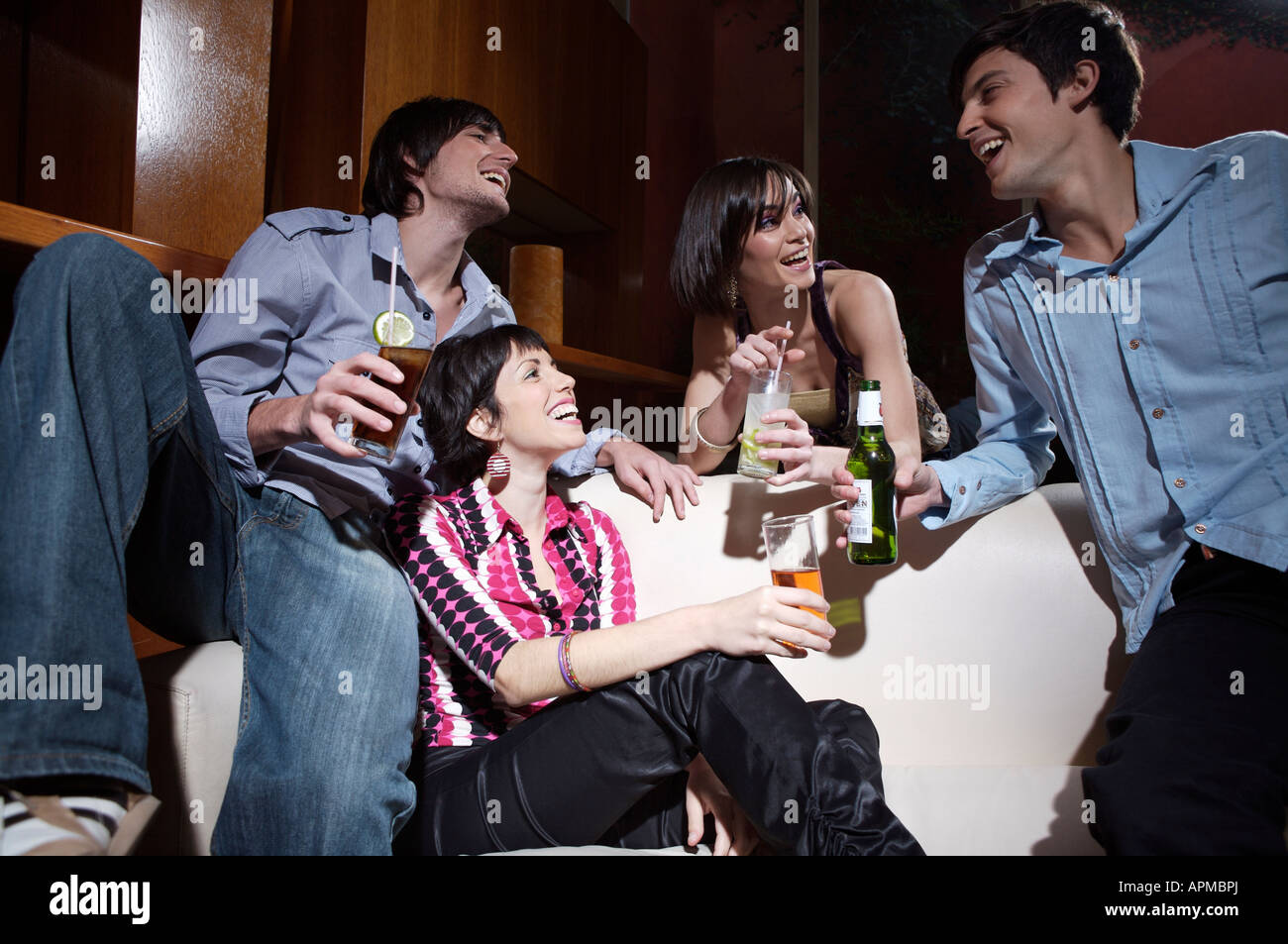 Group of people in a bar Stock Photo - Alamy