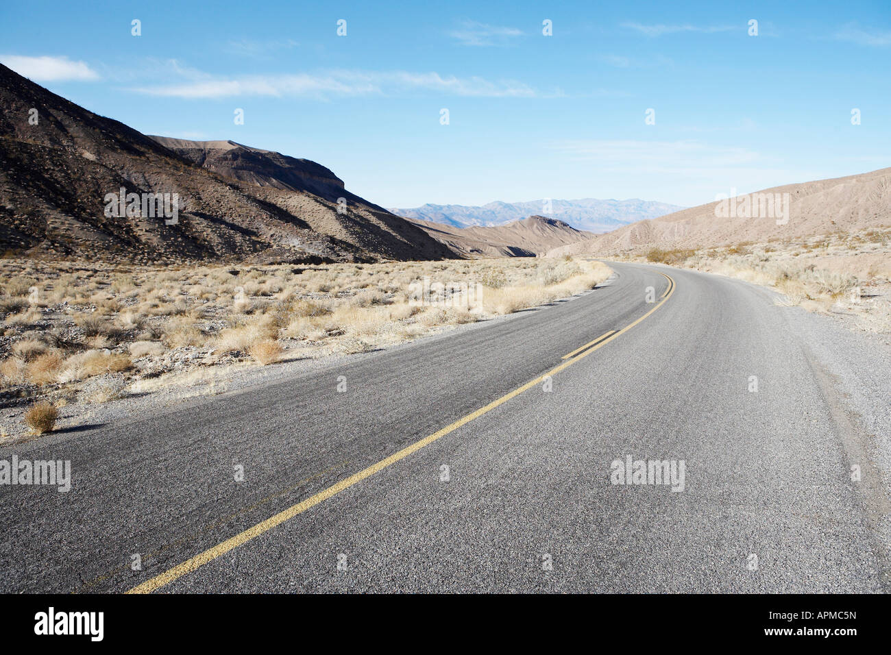Empty highway in desert, Death Valley, California, USA Stock Photo - Alamy
