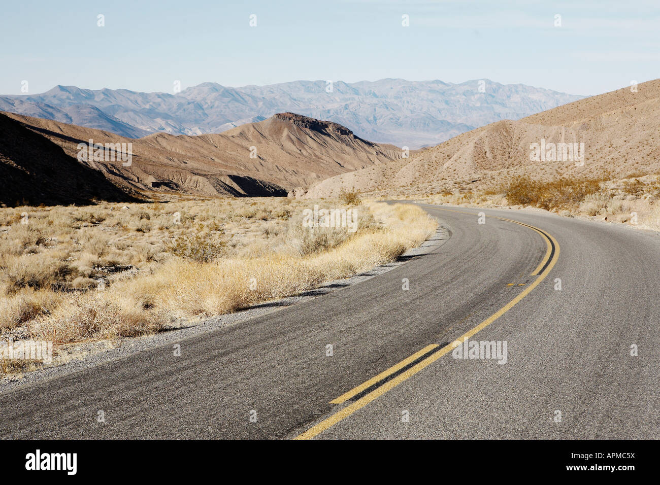 Empty highway in desert, Death Valley, California, USA Stock Photo - Alamy