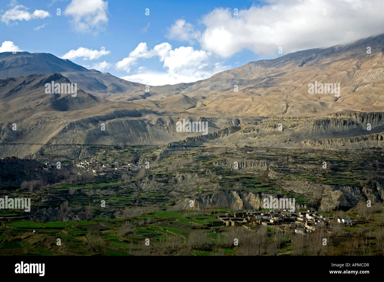 Purang village and Jhong village. View from Ranipauwa village ...