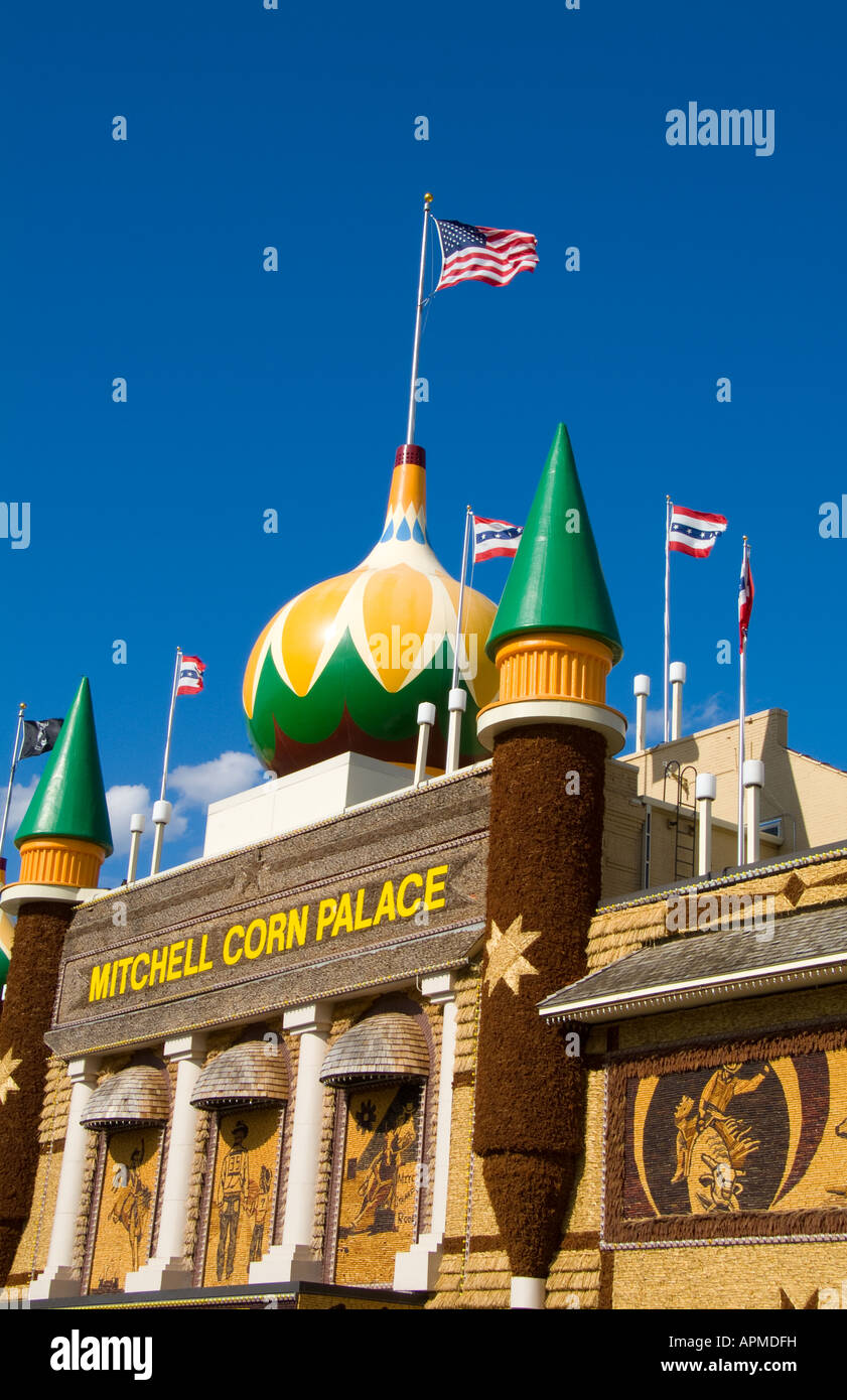 Famous old Corn Palace made of corn each year in Mitchell South Dakota ...
