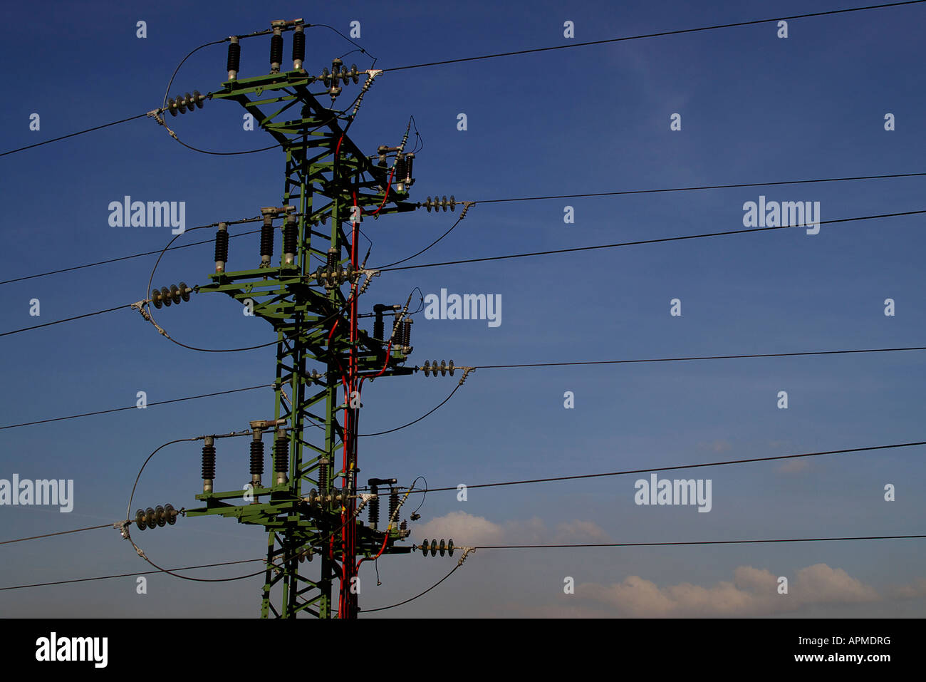 high voltage pylon in a clear and sunny day Stock Photo - Alamy