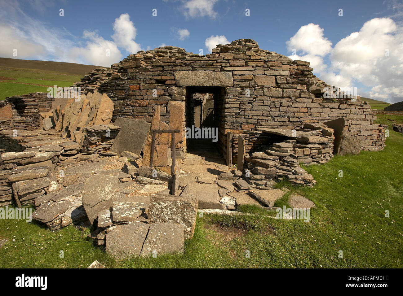 Midhowe Broch iron aged fortified stronghold Rousay Isalnd Orkney ...