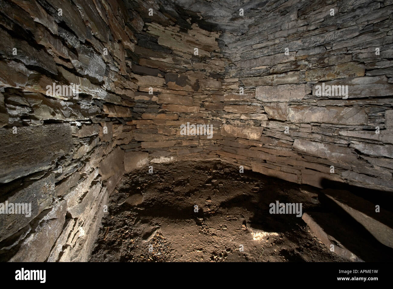Inner walls of Midhowe Broch iron aged fortified stronghold Rousay ...