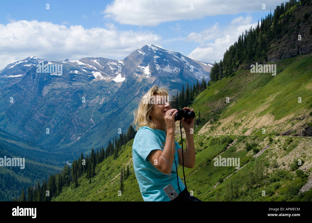 Beautiful scenic of Glacier National Park in Montana USA with tourist ...