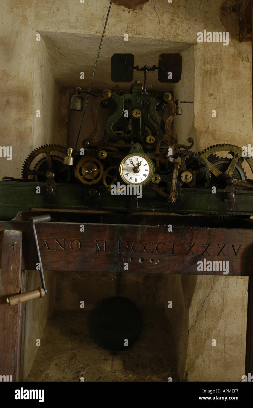 Vintage clock of the Church of Lloret Religion Mallorca Majorca Spain ...