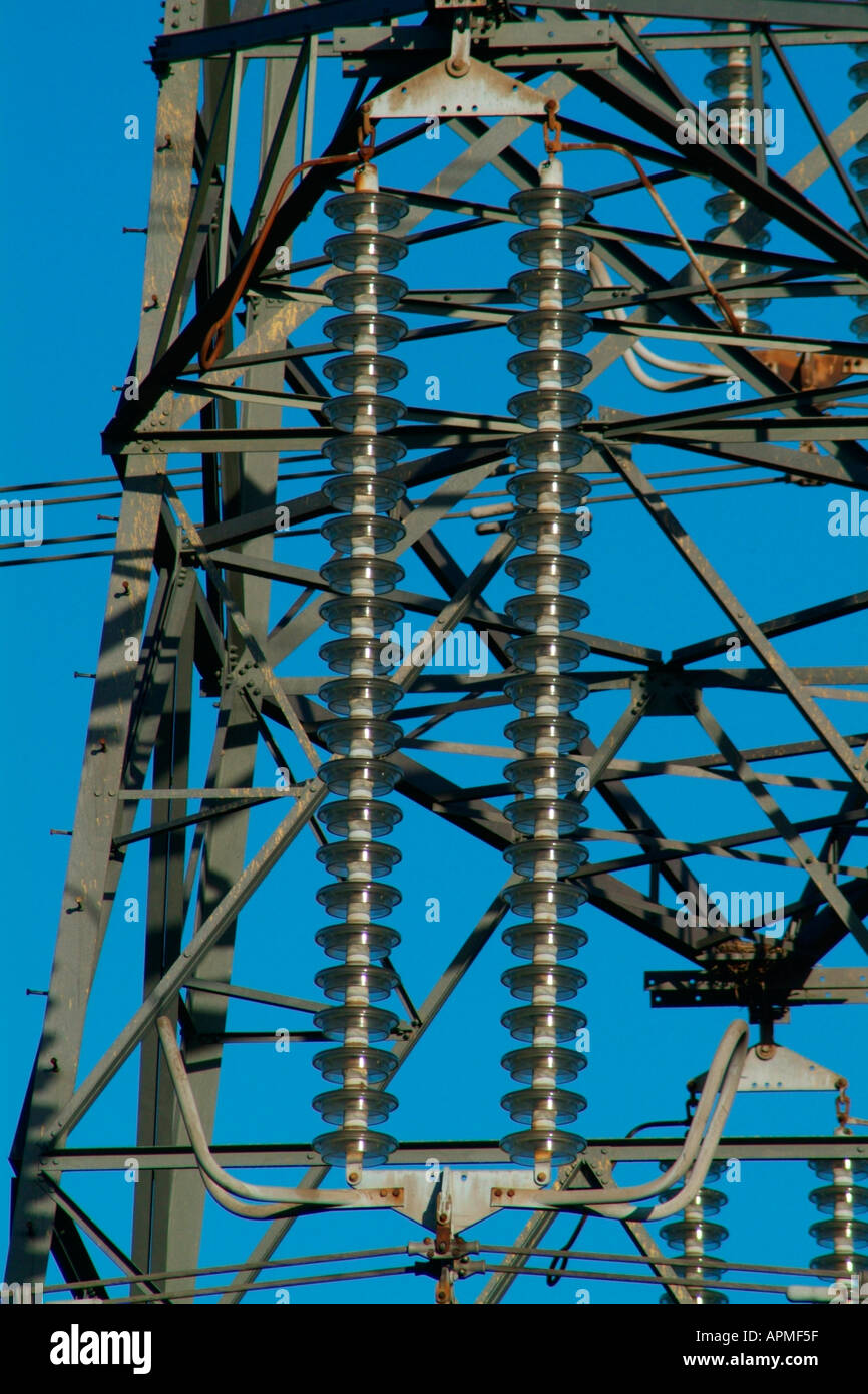 Electricity Pylons carrying power from Didcot Power Station along the ...