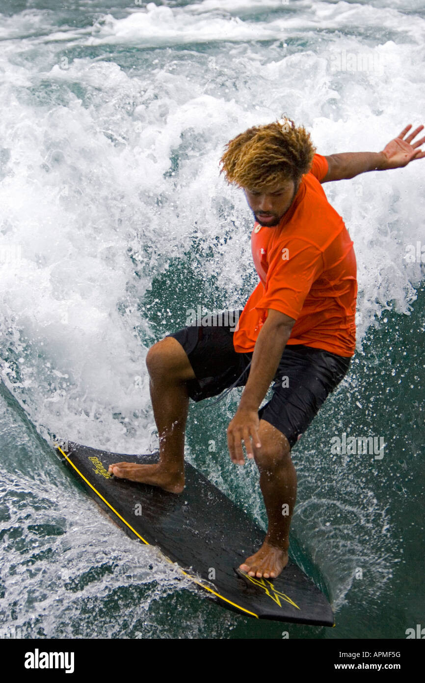 Wave rider in surf Waikiki Beach Honolulu Hawaii USA Stock Photo - Alamy