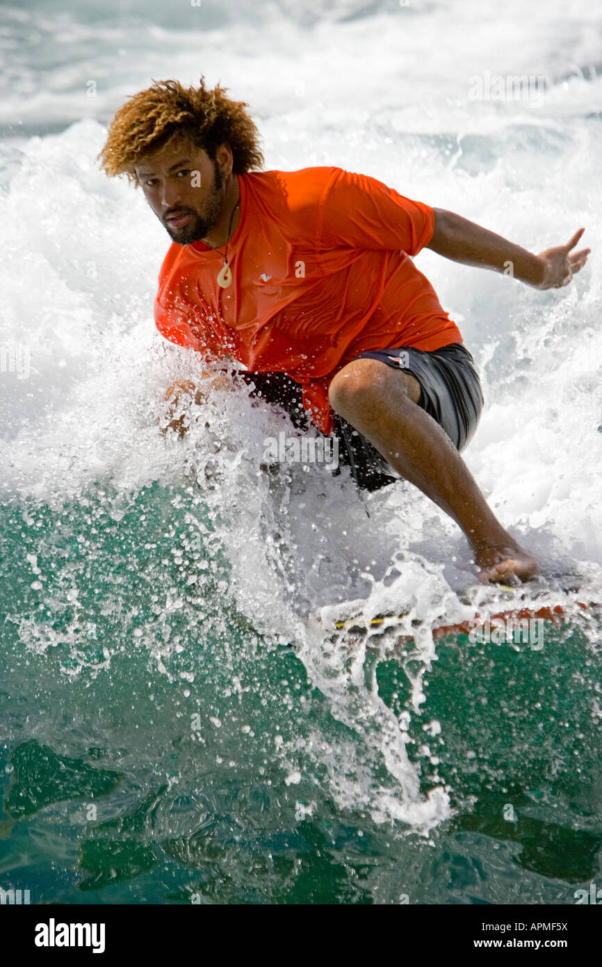 Wave rider in surf Waikiki Beach Honolulu Hawaii USA Stock Photo - Alamy