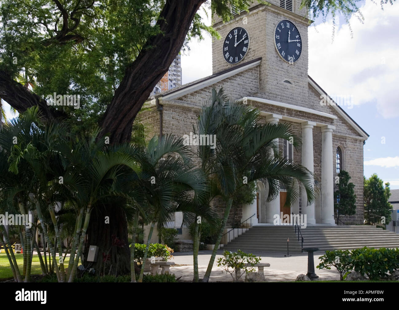 Kawaiahao Church historic site Honolulu Hawaii USA Stock Photo - Alamy