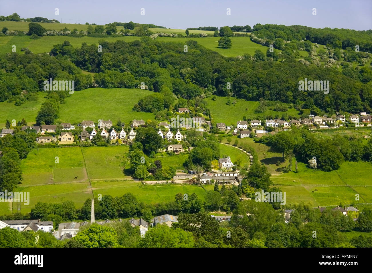 view over stroud gloucestershire from Minchinhampton Common Stock Photo ...