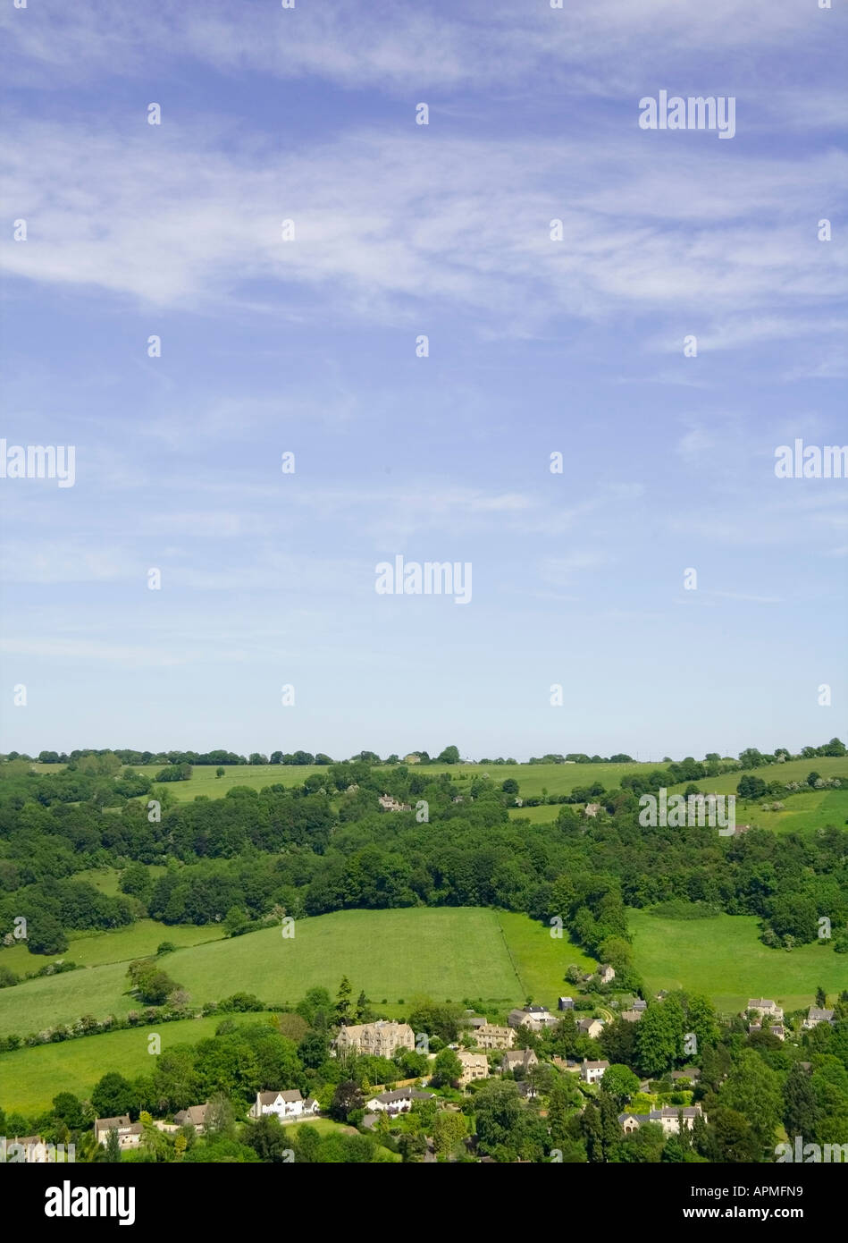 view over stroud gloucestershire from Minchinhampton Common Stock Photo ...
