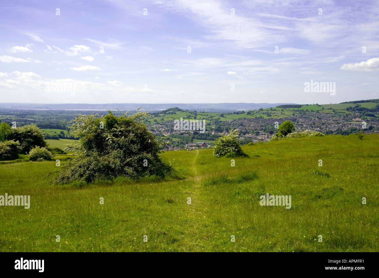 view over stroud gloucestershire from Minchinhampton Common Stock Photo ...