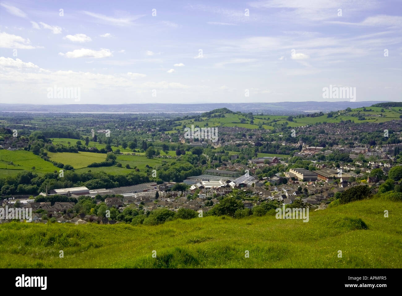 view over stroud gloucestershire from Minchinhampton Common Stock Photo ...