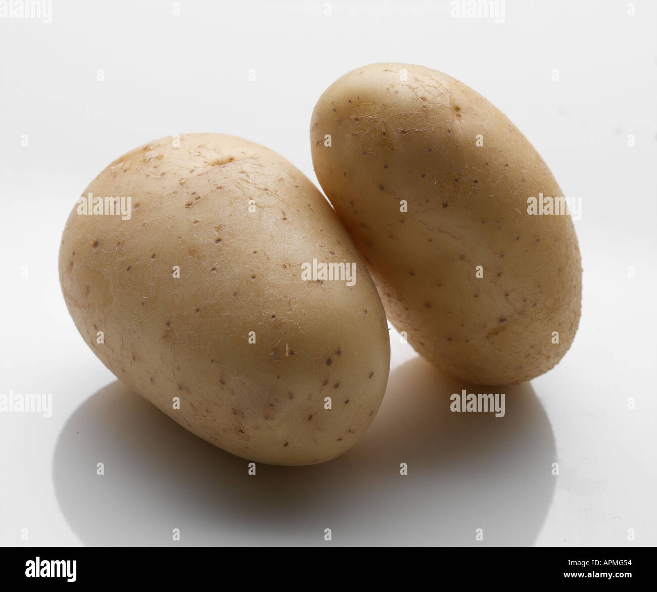 potato white background still life Stock Photo - Alamy