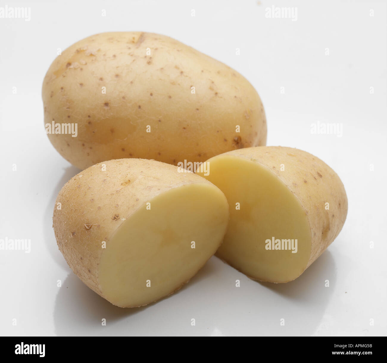 potato white background still life Stock Photo - Alamy
