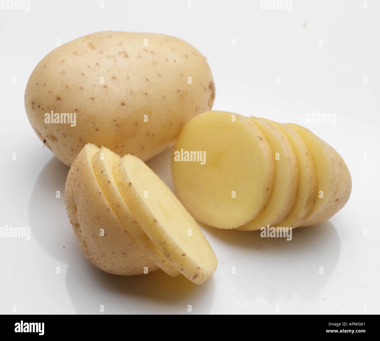 potato white background still life Stock Photo - Alamy