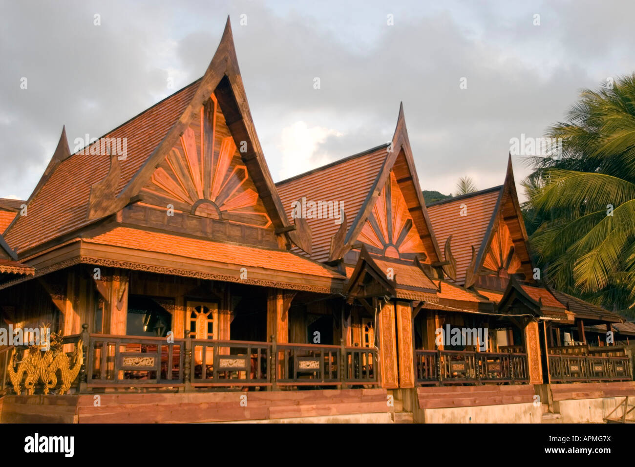 High pitch roof Thai style rooms on Hat Rin Nok Sunrise Beach Ko Pha ...