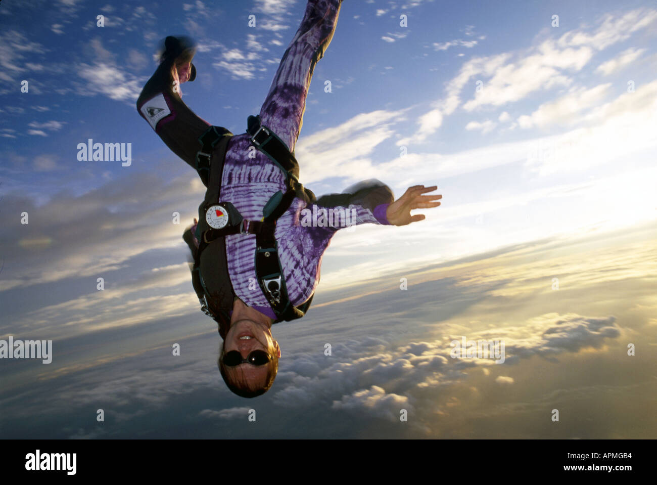 Inverted skydiver Titusville Florida USA Stock Photo - Alamy