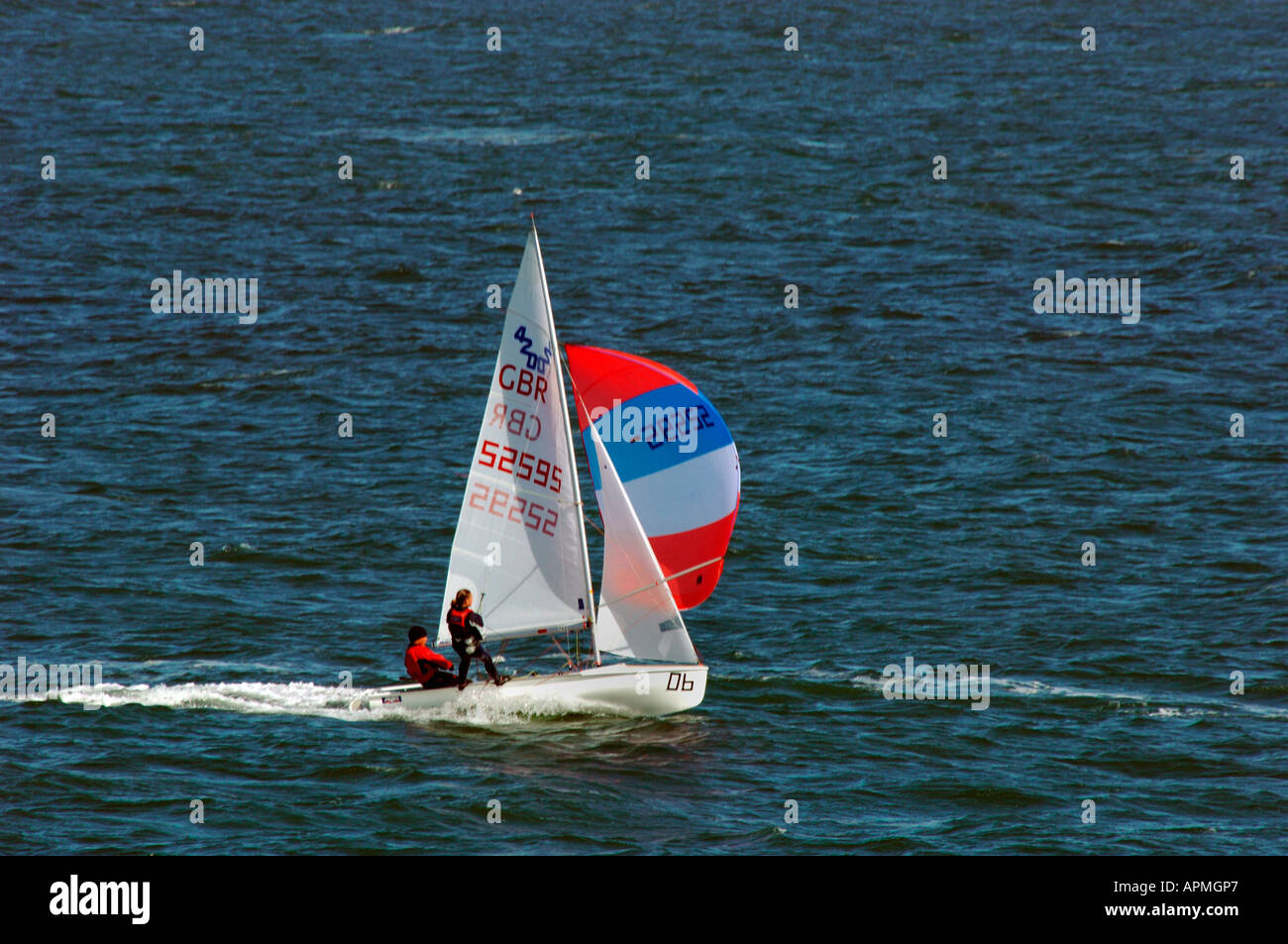 Competitive Sail Boating Stock Photo - Alamy