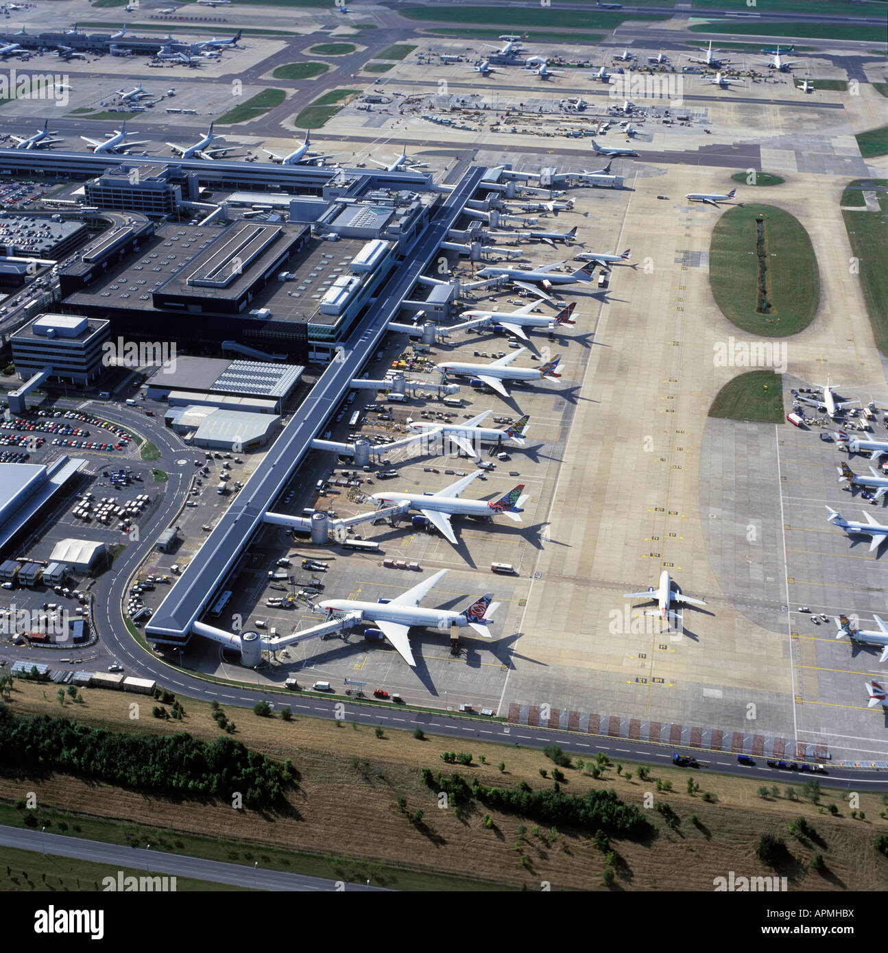 Aerial view of terminal at Airport Stock Photo - Alamy