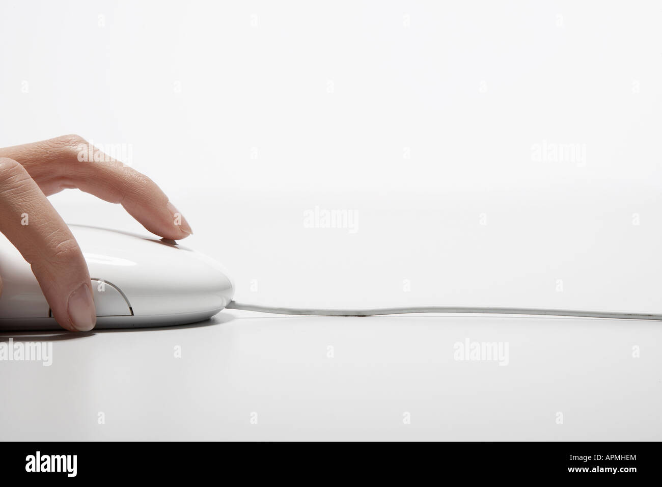 Woman's hand on computer mouse (close-up Stock Photo - Alamy
