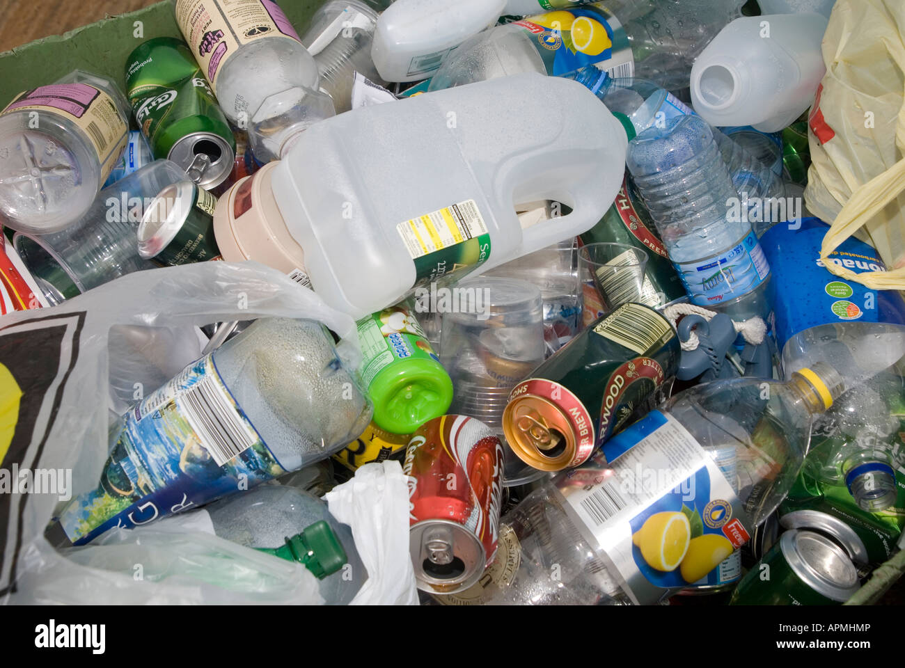 mixed waste for recycling in the uk Stock Photo - Alamy