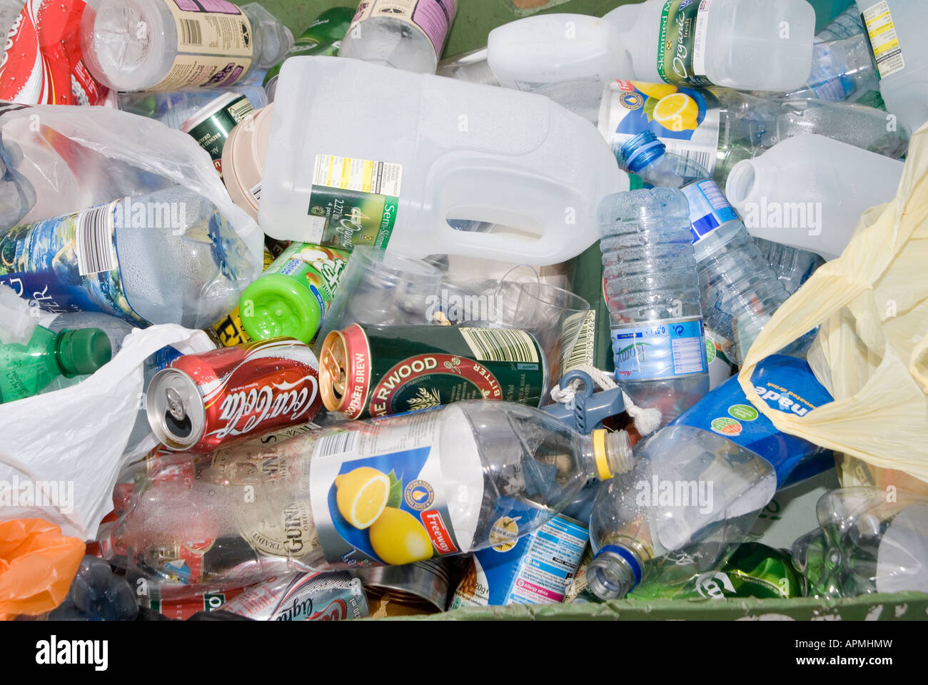 mixed waste for recycling in the uk Stock Photo - Alamy
