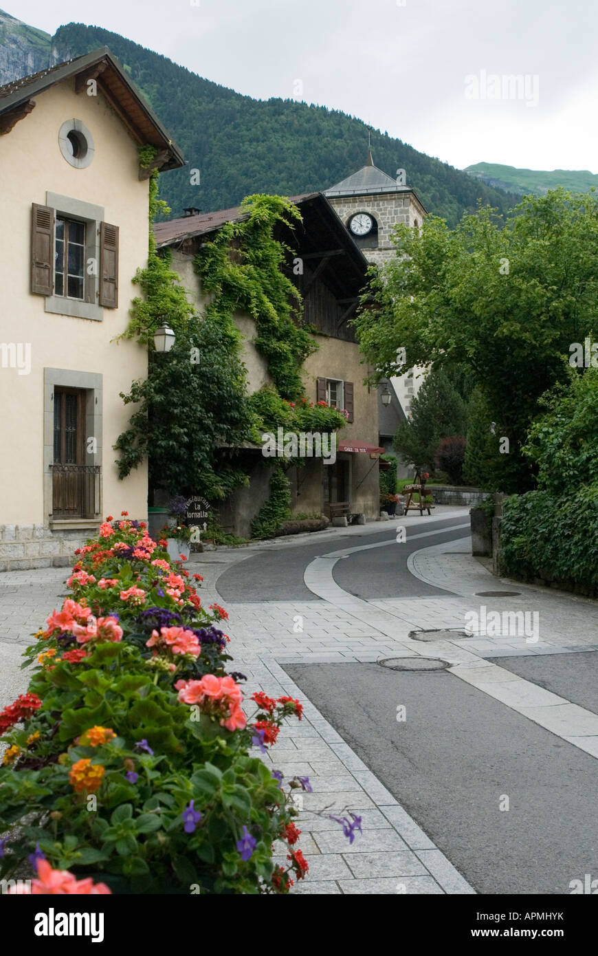 The pretty french village of Samoens France Stock Photo - Alamy