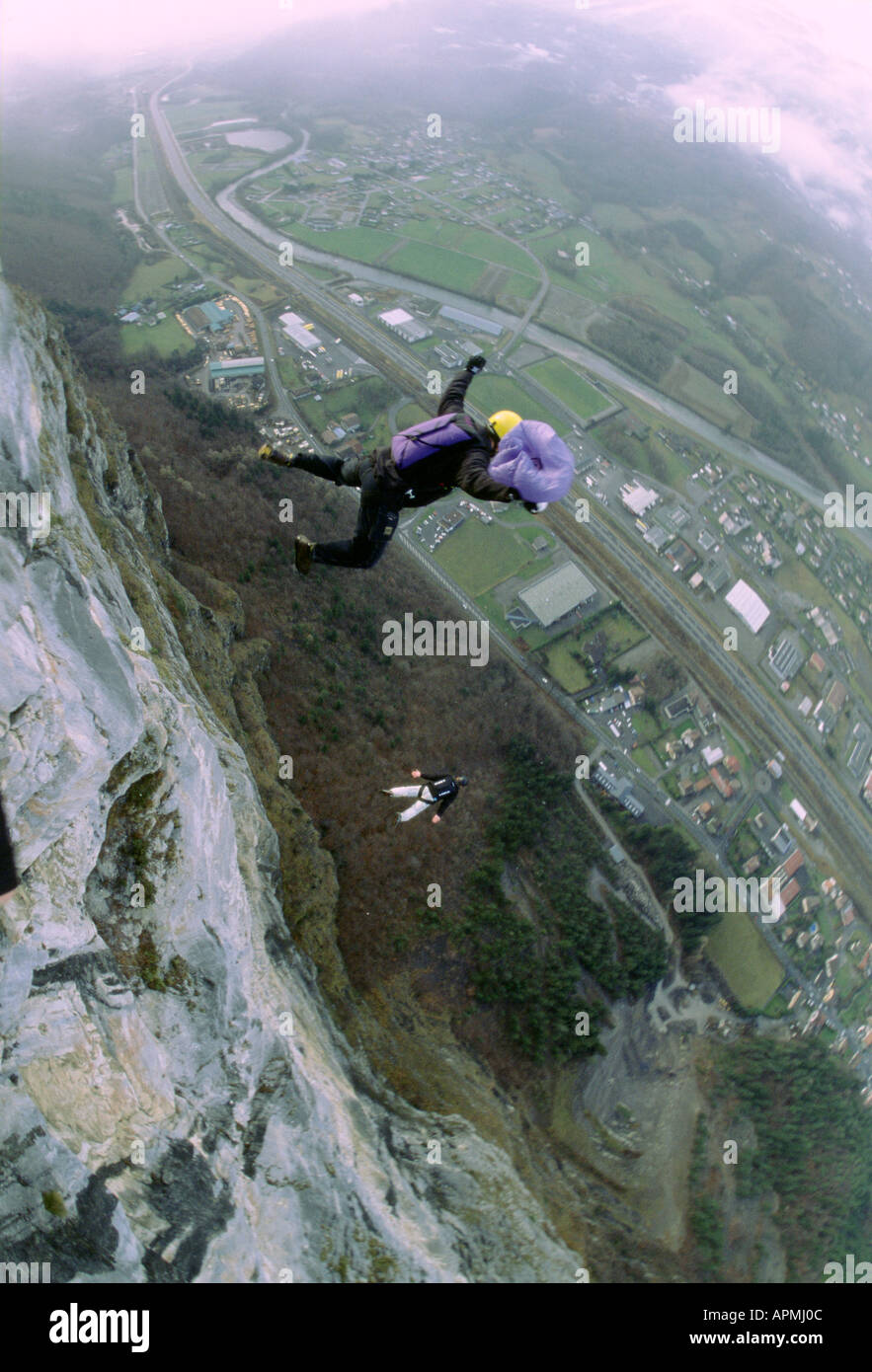 BASE JUMPING ACTION Stock Photo - Alamy