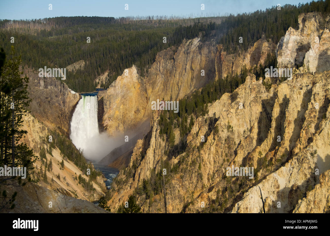 Beautiful remote Upper Falls at the grand Artists Point at Inspiration ...