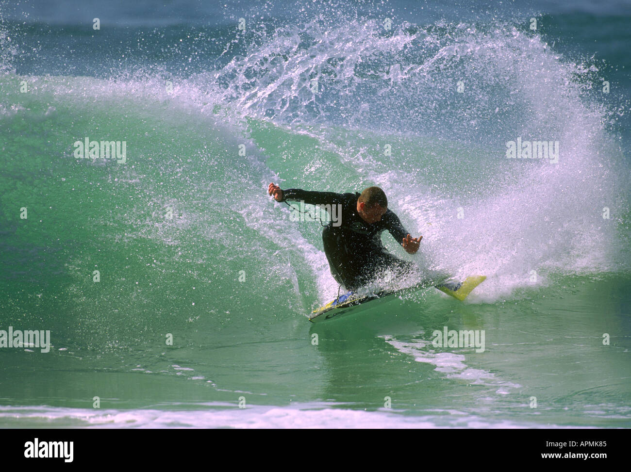 BODY BOARDING ACTION Stock Photo - Alamy