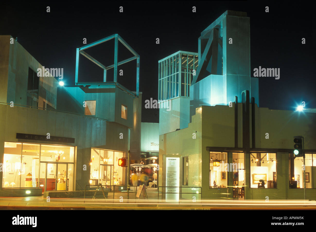 Edgemar museum at night in Venice Los Angeles California USA Stock ...