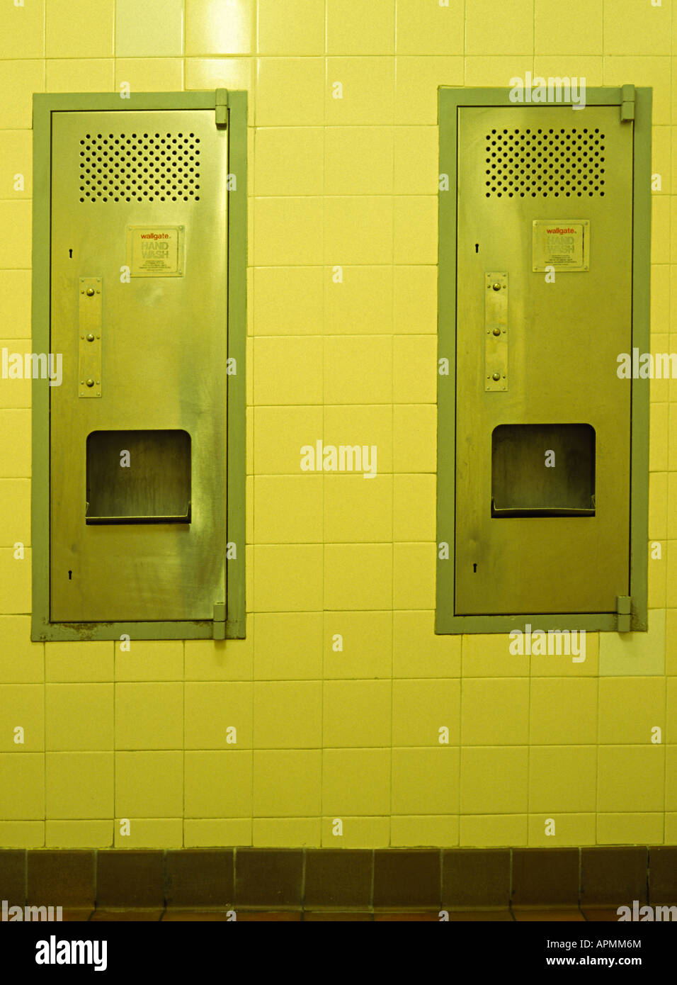 hand washing units in a public toilet Stock Photo - Alamy